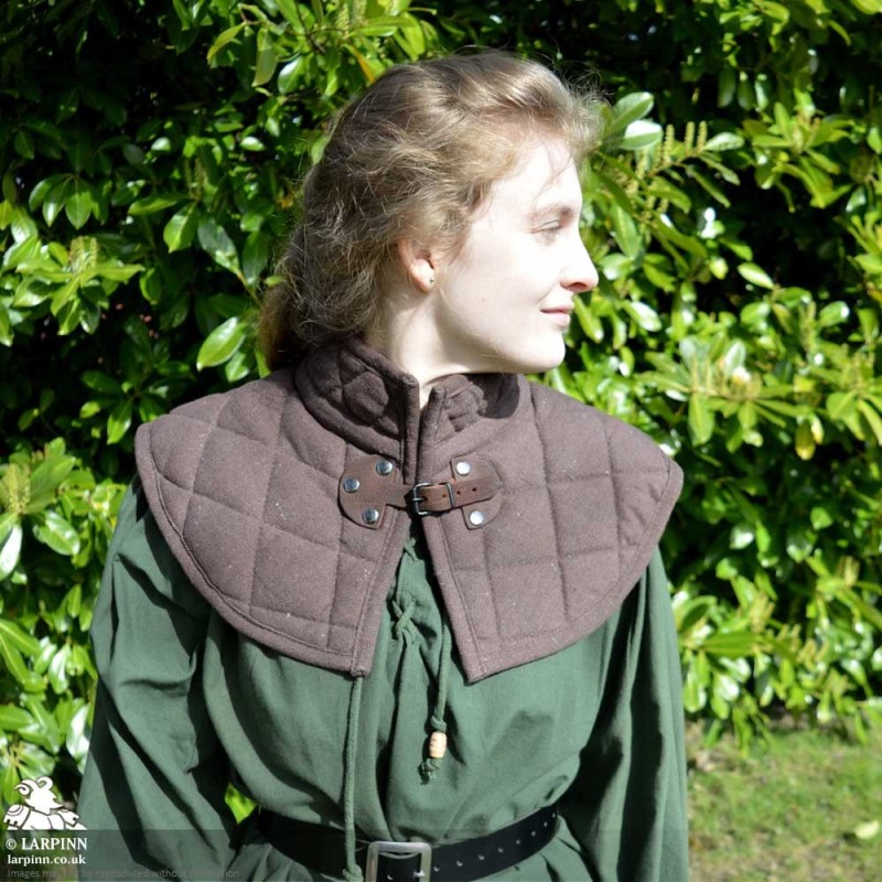 Arthur Padded Collar - Brown - LARP Gambeson Neck Armour
