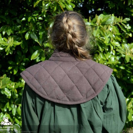 Arthur Padded Collar - Brown - LARP Gambeson Neck Armour