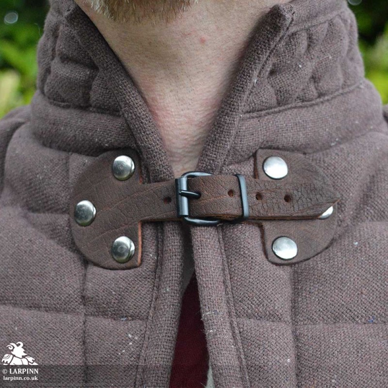 Arthur Padded Collar - Brown - LARP Gambeson Neck Armour