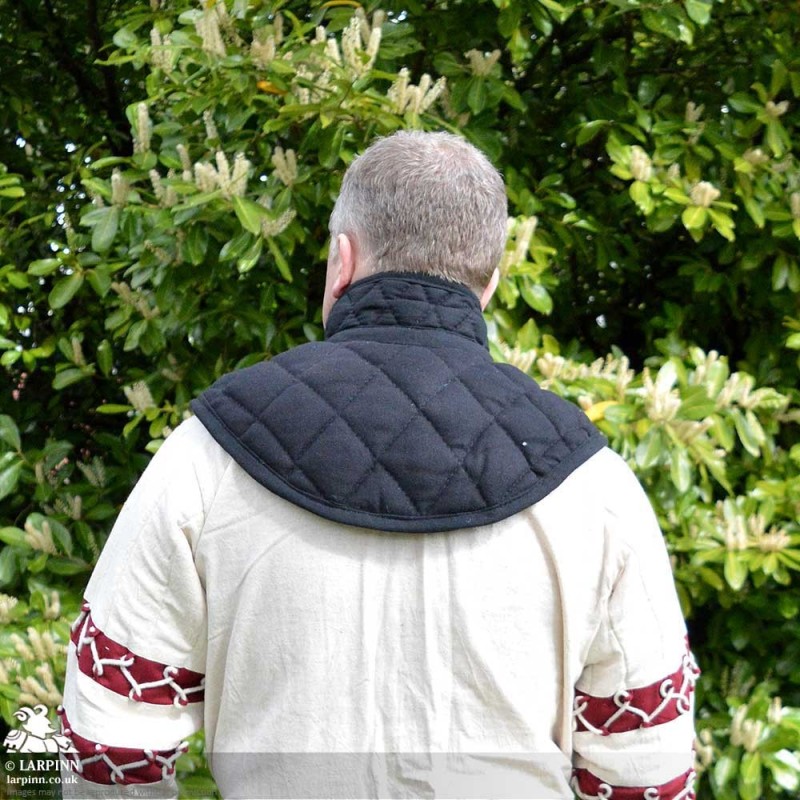 Arthur Padded Collar - Black - LARP Gambeson Neck Armour