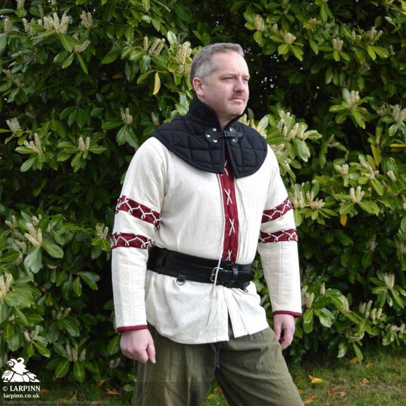 Arthur Padded Collar - Black - LARP Gambeson Neck Armour