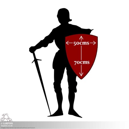 Red Templar Shield - 28IN x 20IN - LARP - Tower Shield - Knight Costume