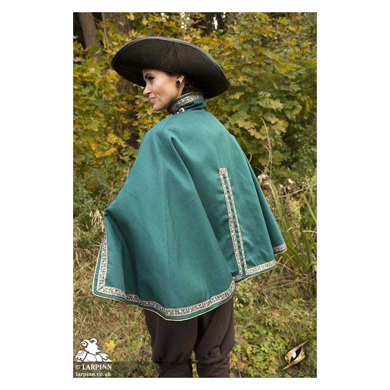 Aramis Cape - Azure Green - Muskateer - LARP, Cosplay & Theatre Costume