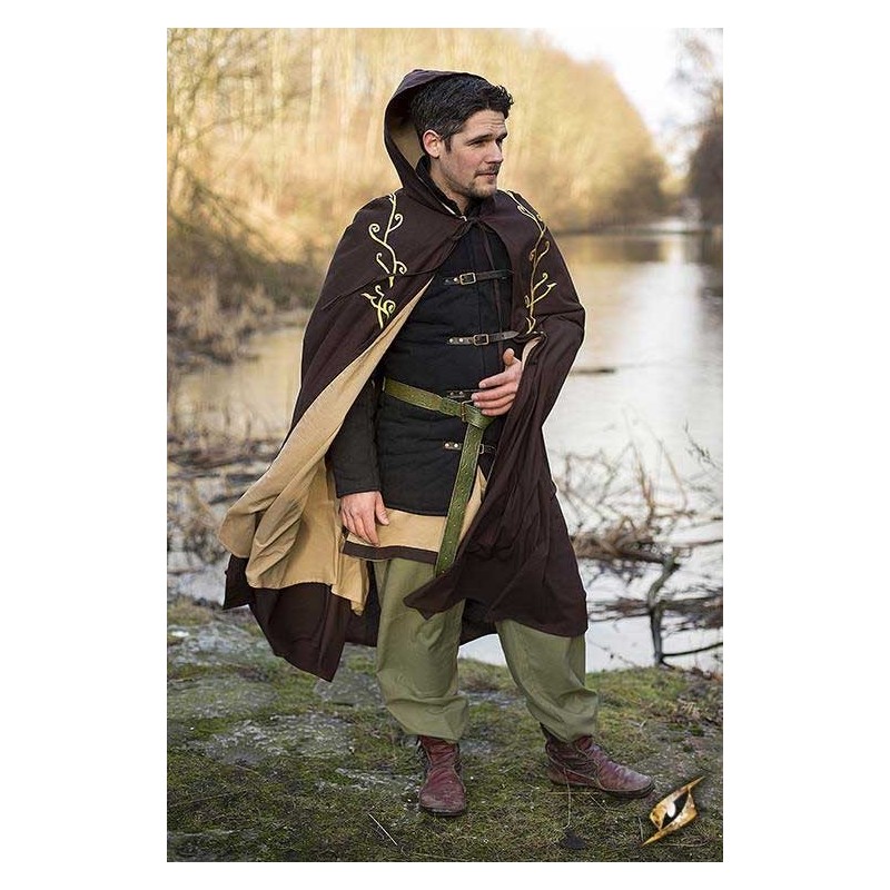 Embroidered Cape/Cloak - Brown - LARP, Cosplay & Theatre Costume - Cloak