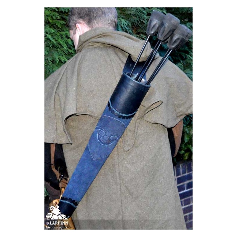 Archer Quiver - Black/Blue - LARP Arrows - Ranger Costume - Elves