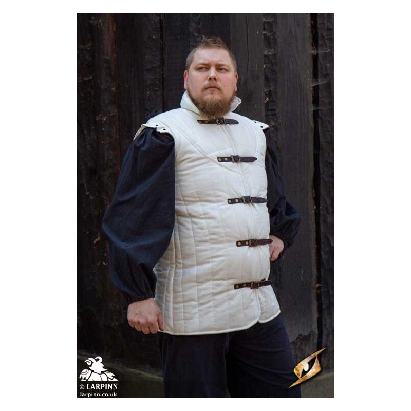 Medieval Warrior Gambeson - Torso - White - Padded LARP Armour