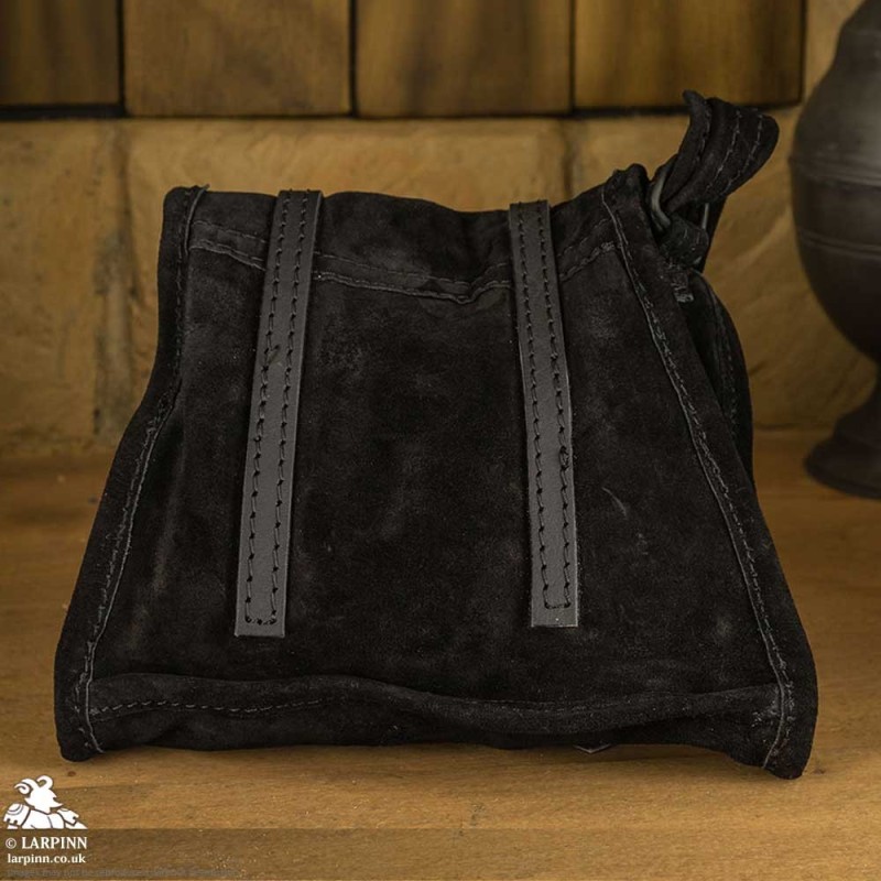 Duke Leather Shoulder Bag - Black - LARP Costume Accessories - Cosplay