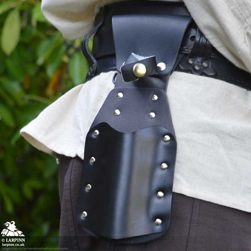 Earl Half Dagger Scabbard with Popper - Black - LARP Knife Frog