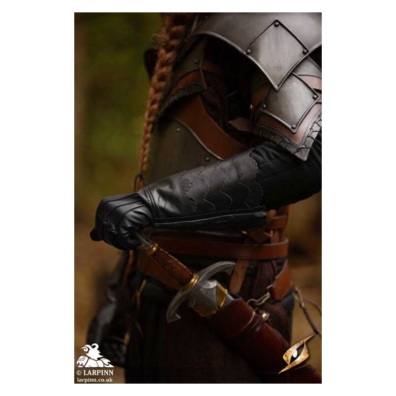 Scales Gloves - Leather - Long Cuff Gloves - High-Quality LARP Costume