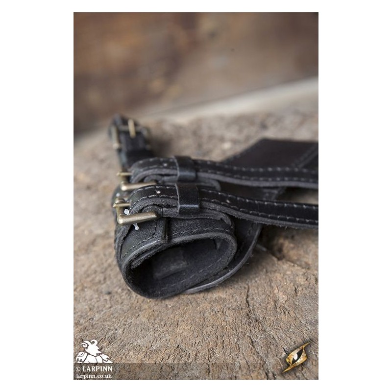 Adventurer Sword Holder Scabbard - Black Leather - LARP Weapon Holster