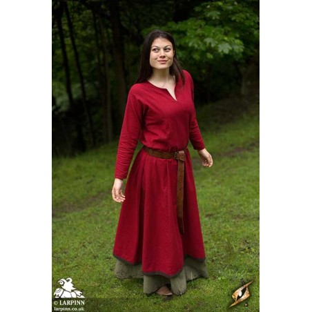 Basic Dress - Dark Red - Medieval Kirtle - Slip-on Shift - LARP Costume