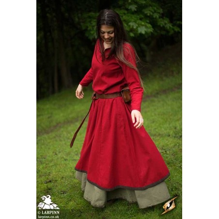 Basic Dress - Dark Red - Medieval Kirtle - Slip-on Shift - LARP Costume