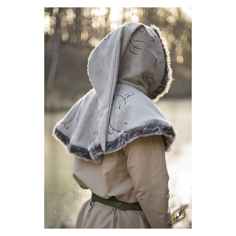 Hood - Fur - Beige - LARP, Theatre & Cosplay Costume - Mantle - Gugel