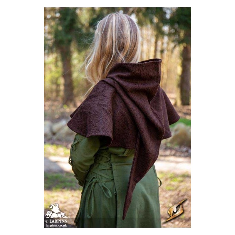 Adventurer Hood - Brown - Medieval Mantle - LARP Costume - Cotton Gugel