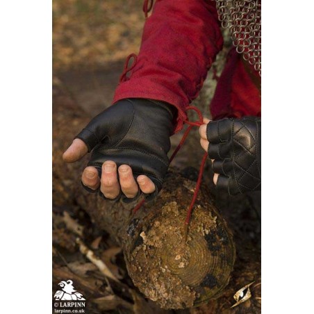 Celtic Leather Gloves - Fingerless Gloves - LARP Costume